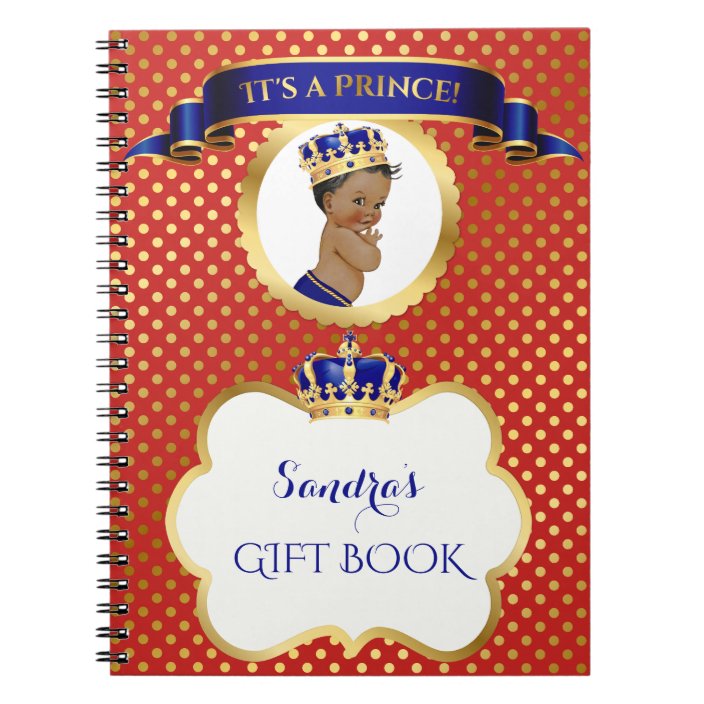 African American Prince Royal Blue Red Gold Gift Notebook | Zazzle.com