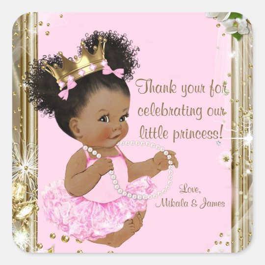 African American Princess Baby Shower Stickers | Zazzle.com