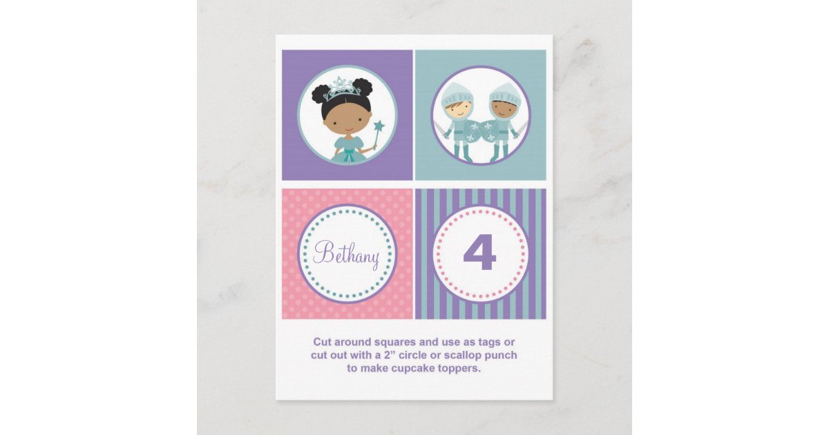 African American Princess Cupcake Toppers Postcard | Zazzle