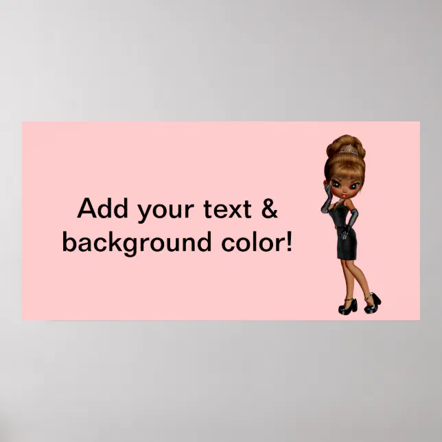 African American Princess Diva Party Banner Poster | Zazzle