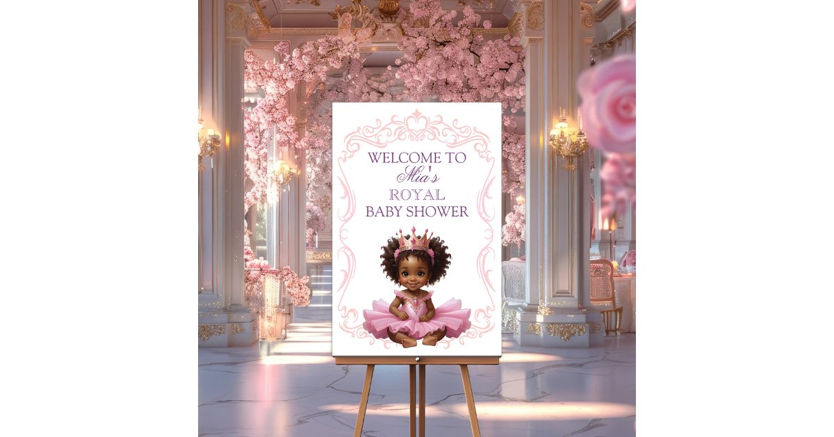 African American Princess Royal Welcome Sign | Zazzle