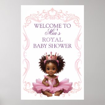 African American Princess Royal Welcome Sign | Zazzle