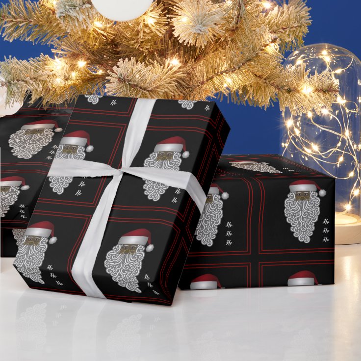 African American Santa Christmas Wrapping Paper | Zazzle