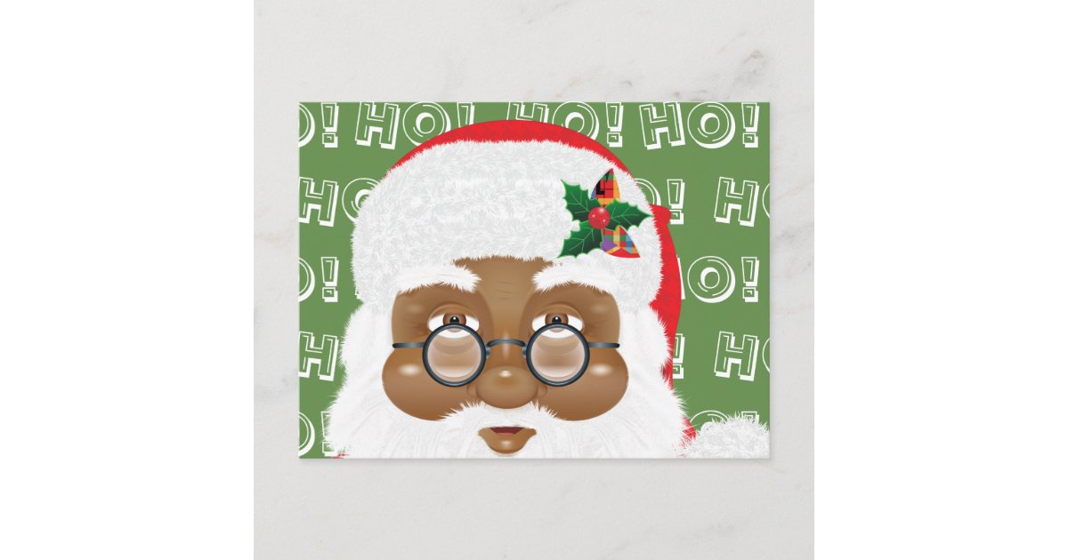 African American Santa Claus Christmas Holiday Postcard | Zazzle