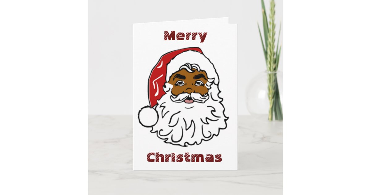AFRICAN AMERICAN SANTA CLAUS WISHES HOLIDAY CARD | Zazzle