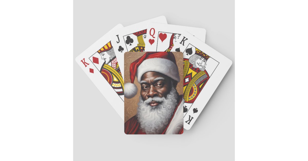 African American Santa Playing Cards | Zazzle