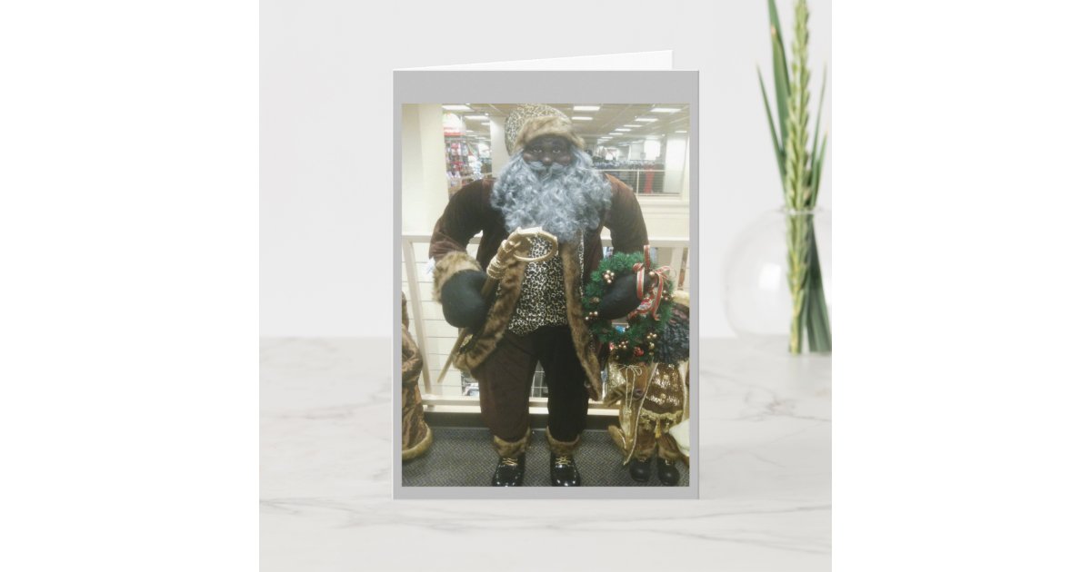 AFRICAN AMERICAN SANTA WISHES HOLIDAY CARD | Zazzle