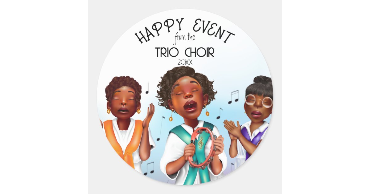 African American Singers Classic Round Sticker | Zazzle