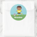 African American Soccer Footballer Boy Sticker | Zazzle