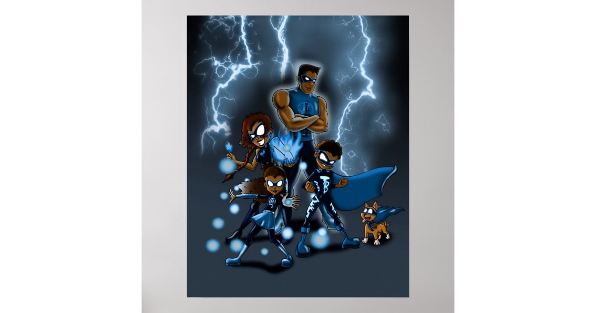 African American Superhero Family Poster | Zazzle