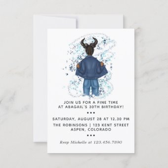 African American Taurus Sign Birthday Party Invitation | Zazzle