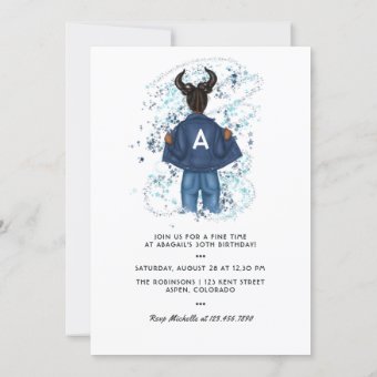African American Taurus Sign Birthday Party Invitation | Zazzle
