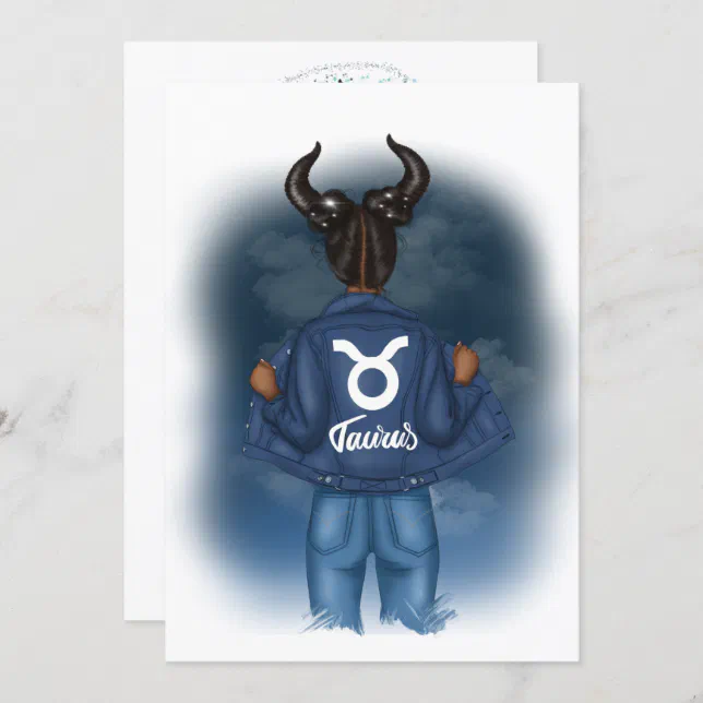 African American Taurus Sign Birthday Party Invitation | Zazzle