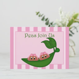 African American Twins Pink Peapod Baby Shower Invitation | Zazzle