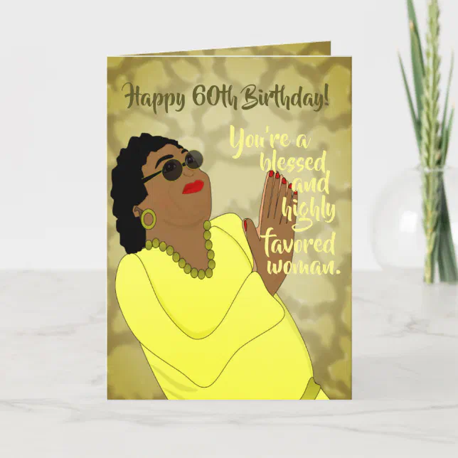 African American Woman Trendy 60th Birthday Card | Zazzle