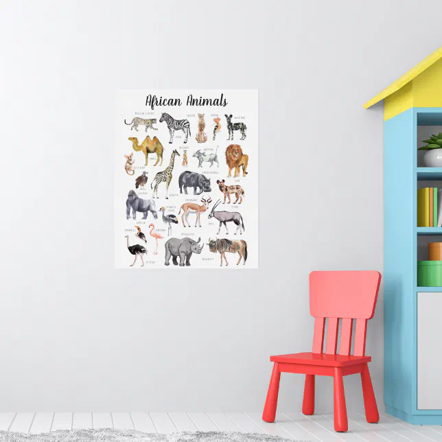 African Animals | Education Learning Classroom Poster | Zazzle