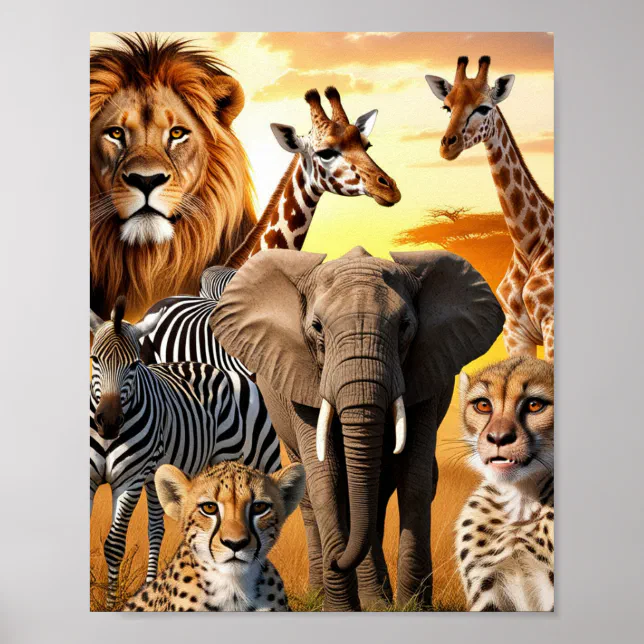 African animals poster | Zazzle