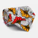 African Ankara Red and Gold Floral Patterned Neck Tie | Zazzle