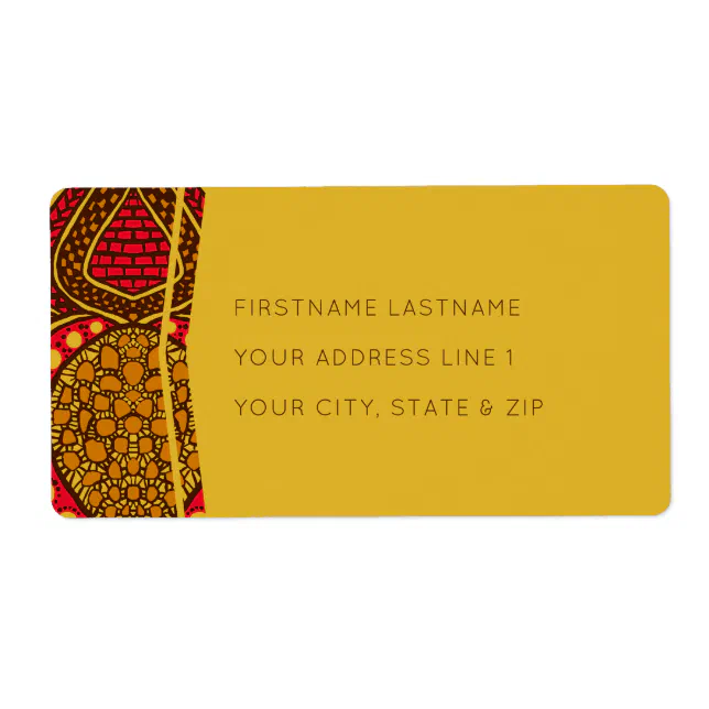 African Ankara Red Floral Global Address Labels | Zazzle