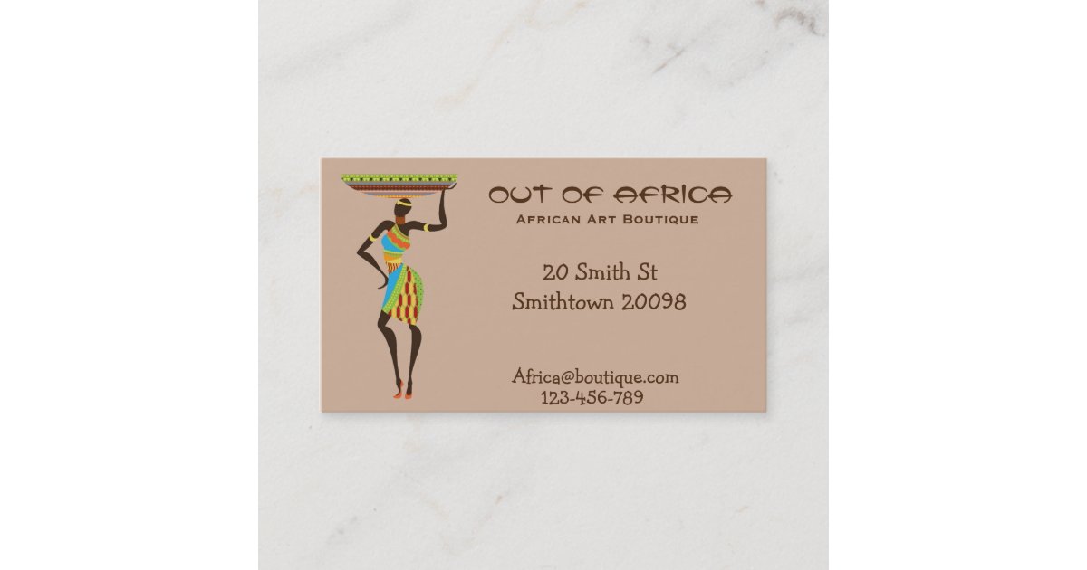 African art boutique shop African fashion Business Card | Zazzle