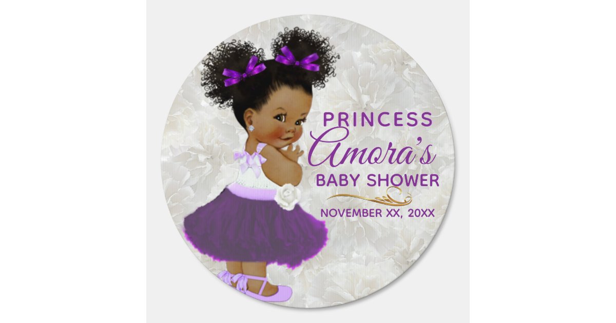 African Baby Girl Purple|Lavender|Gold Glitter Sign | Zazzle