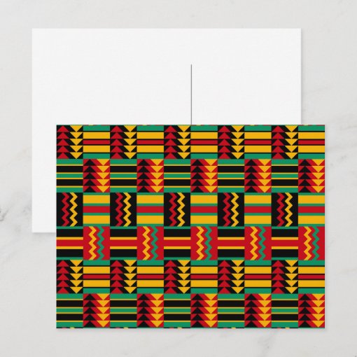 African Basket Weave Pride Red Yellow Green Black Postcard | Zazzle
