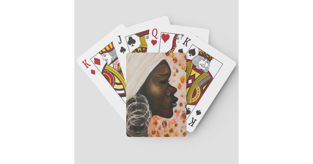 African Beauty Playing Cards Woman Face Painting | Zazzle