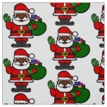 black santa claus christmas fabric | Zazzle.com