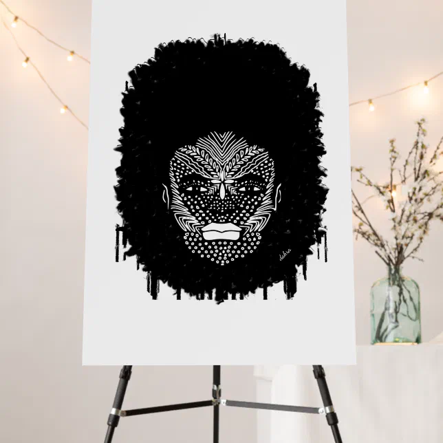 African Black Woman with Face Tribal Markings Art Foam Board | Zazzle