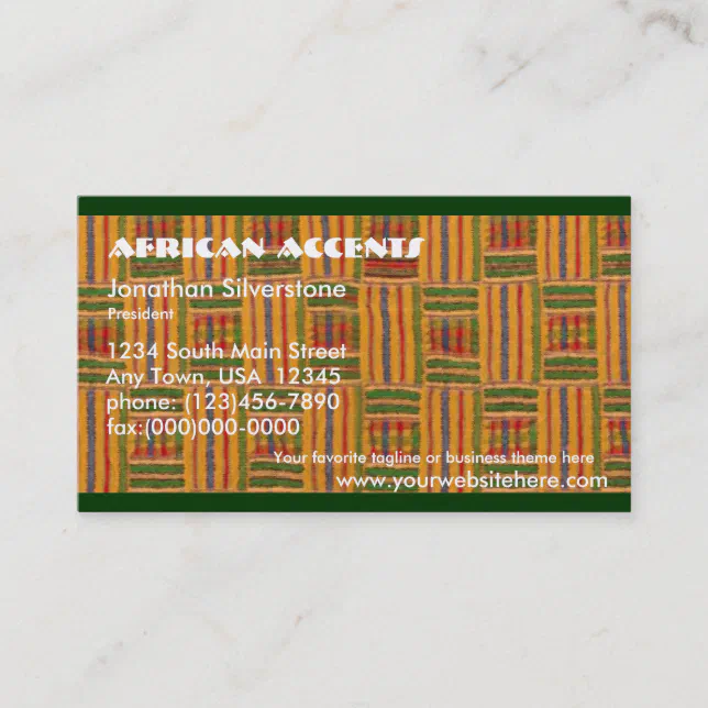 African Business Cards | Zazzle