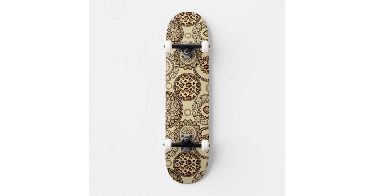 African cheetah skin pattern 3 skateboard | Zazzle