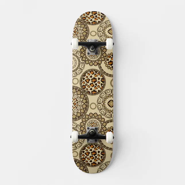 African cheetah skin pattern 3 skateboard | Zazzle