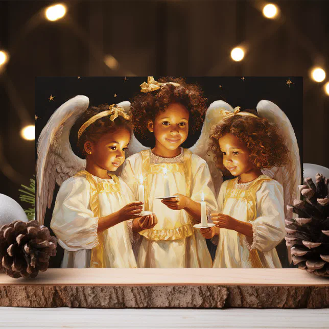African Children Christmas Angels Holiday Card | Zazzle
