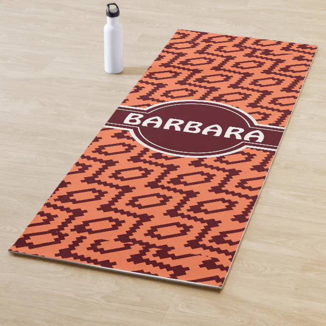 African Cream Chocolate Minimal Pattern Yoga Mat | Zazzle