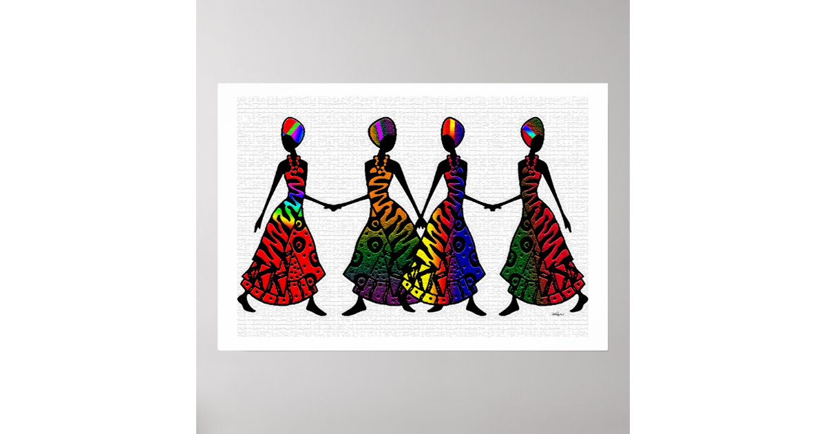 African Dance Of Sisterhood Poster | Zazzle