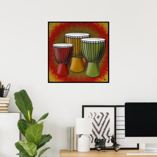 African Djembe Drum Poster | Zazzle