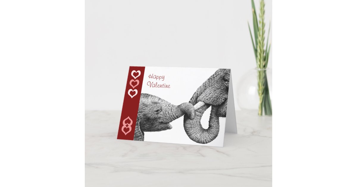 African Elephant and Baby Valentine Card | Zazzle