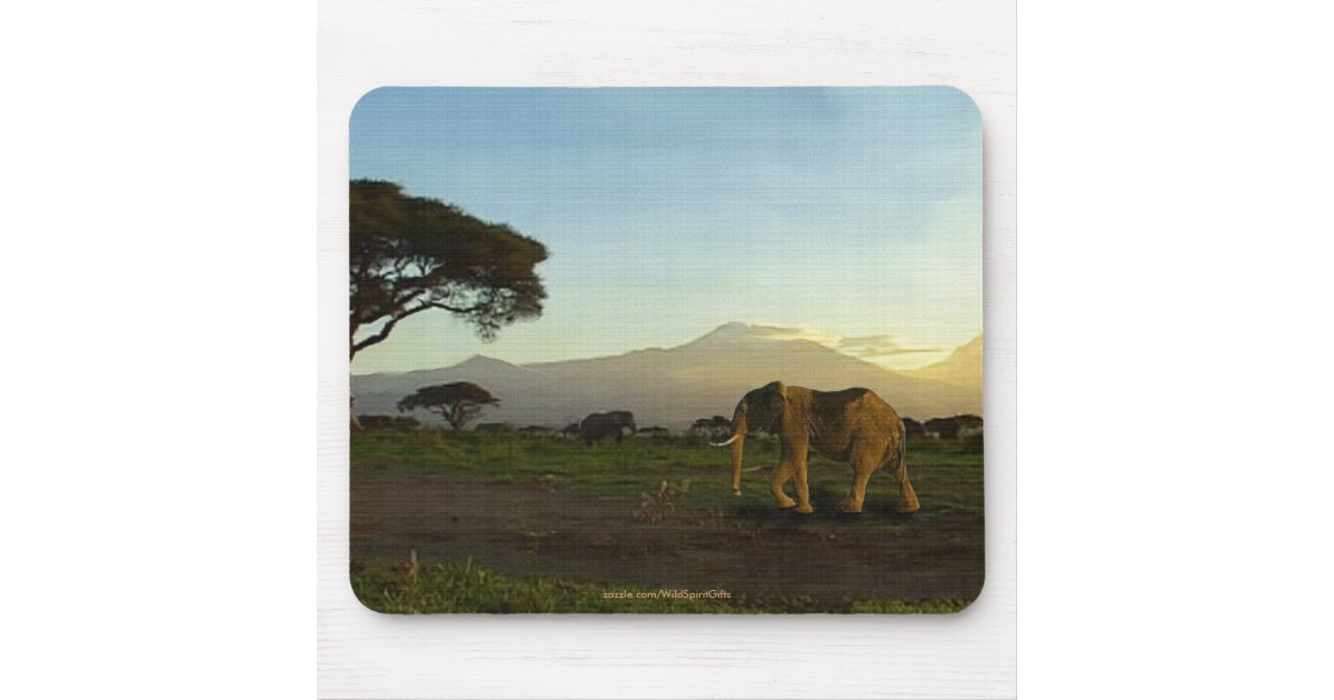 African Elephant Savannah Mousepad | Zazzle