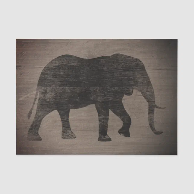 African Elephant Silhouette Rustic Style Tissue Paper | Zazzle
