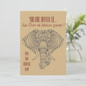 African Elephant themed Out of Africa party Invitation | Zazzle