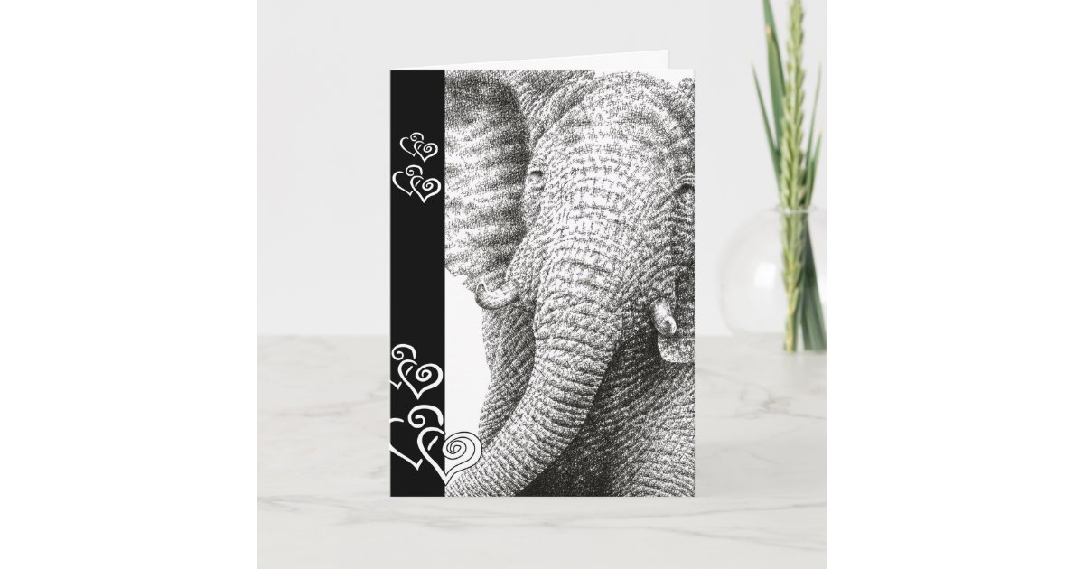 African Elephant Valentine Card | Zazzle