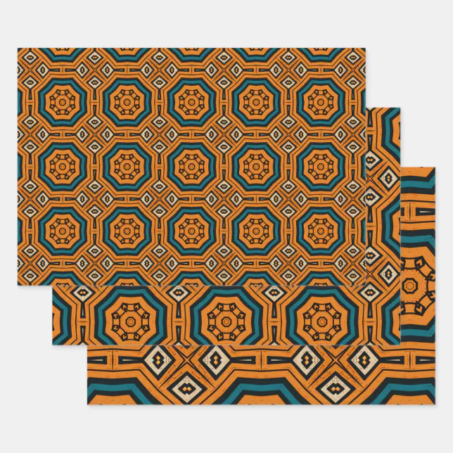 African Ethnic Inspired Pattern No10 Wrapping Paper Sheets | Zazzle