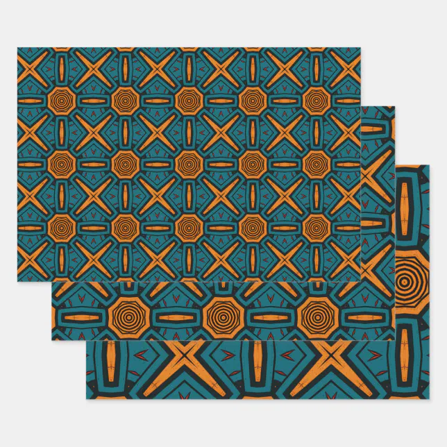 African Ethnic Inspired Pattern No11 Wrapping Paper Sheets | Zazzle