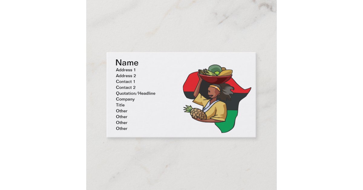 African Food Business Card | Zazzle