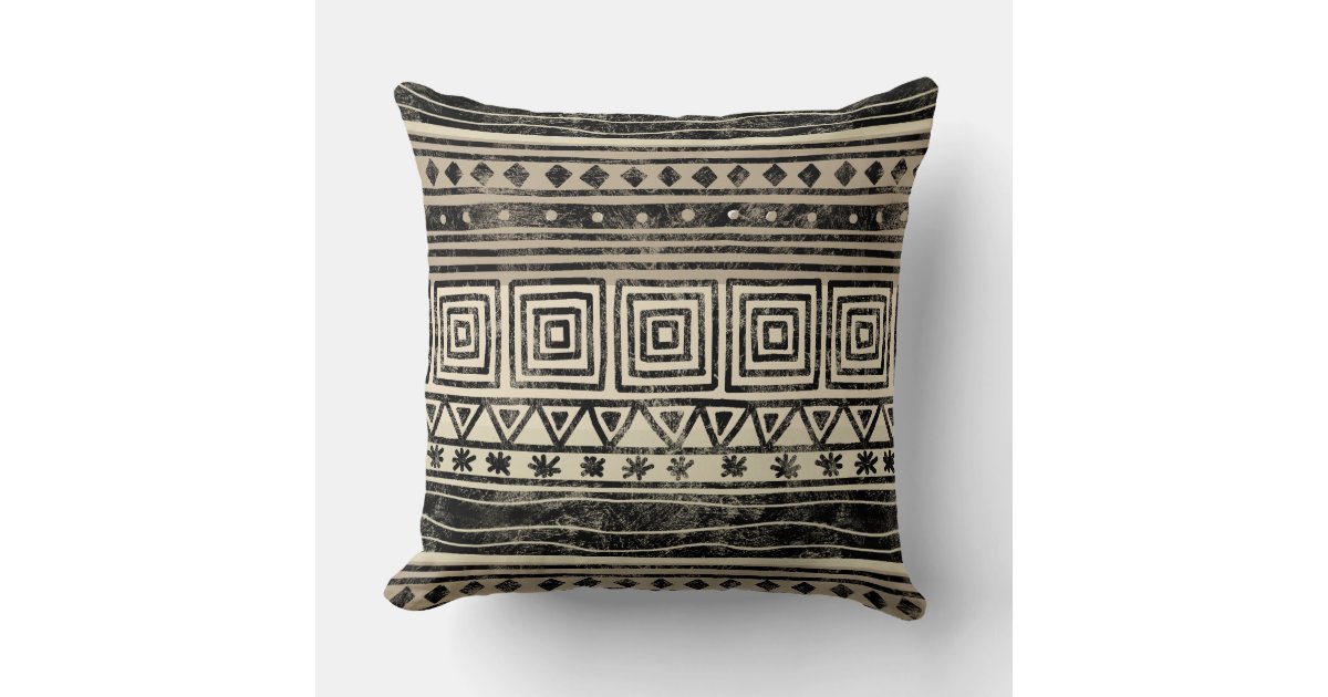 African Geometric Pattern Throw Pillow | Zazzle