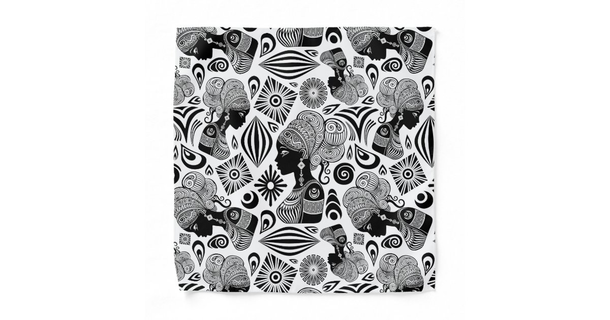 African Girl Portrait Tribal Tattoo Bandana | Zazzle