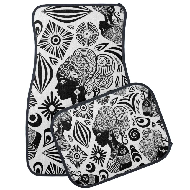 African Girl Portrait Tribal Tattoo Car Floor Mat | Zazzle