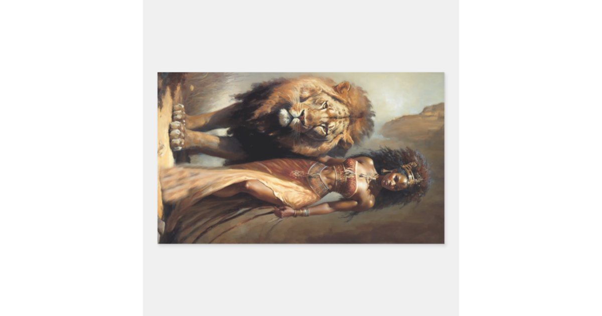 African Goddess of Animals, Art Rectangular Sticker | Zazzle