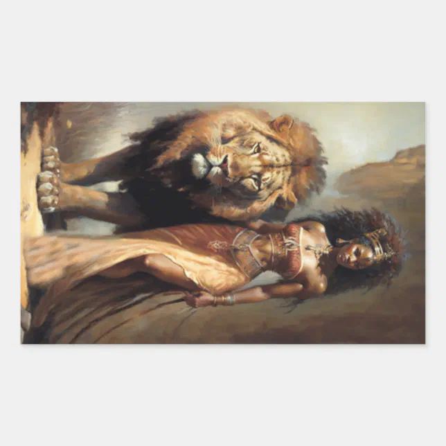 African Goddess of Animals, Art Rectangular Sticker | Zazzle