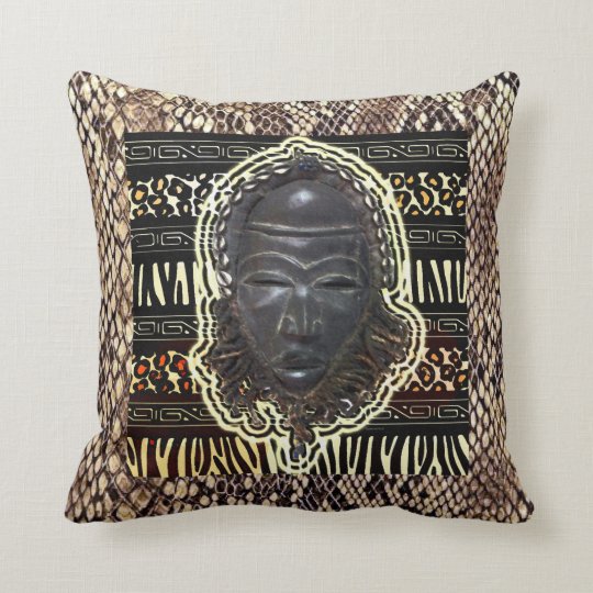 African Good Luck Mask Throw Pillow | Zazzle.com